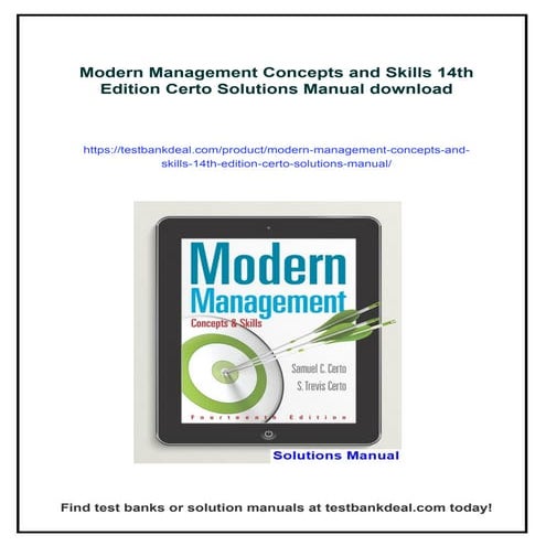 Modern Management Concepts and Skills 14th Edition Certo Solutions ...