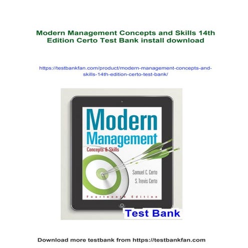 Modern Management Concepts and Skills 14th Edition Certo Test Bank | PDF