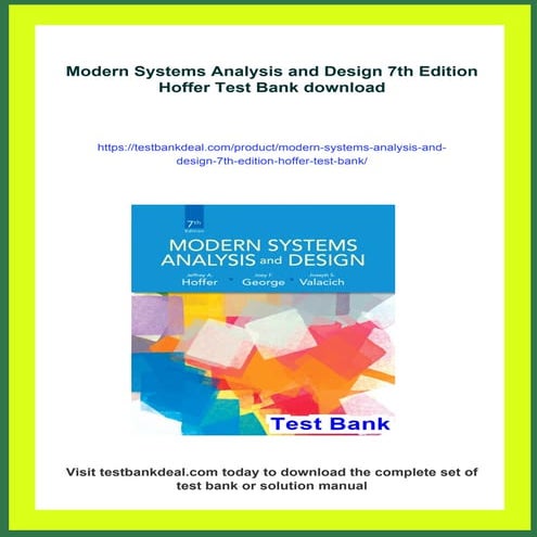 Modern Systems Analysis and Design 7th Edition Hoffer Test Bank | PDF
