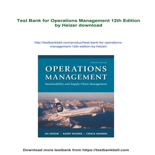 Test Bank for Operations Management 12th Edition by Heizer | PDF