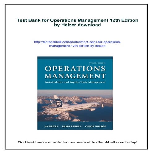 Test Bank for Operations Management 12th Edition by Heizer | PDF