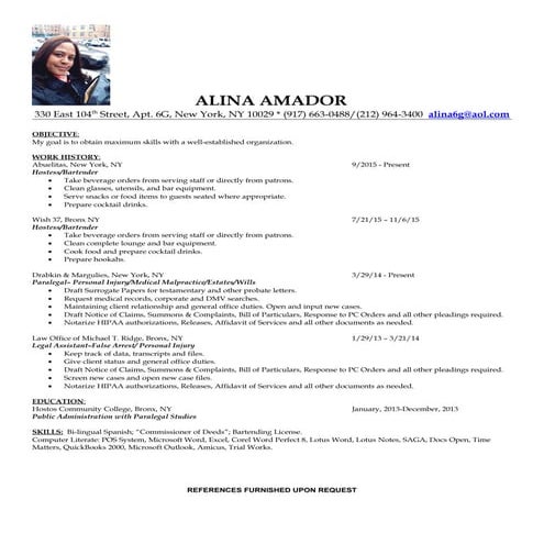 Arial Resume 2015 | DOCX
