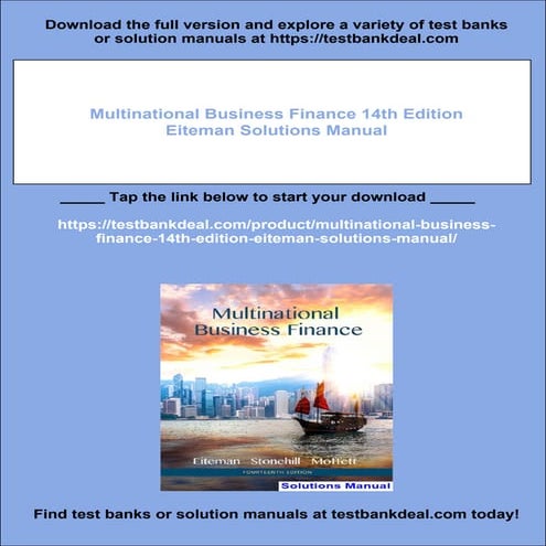 Multinational Business Finance 14th Edition Eiteman Solutions Manual | PDF