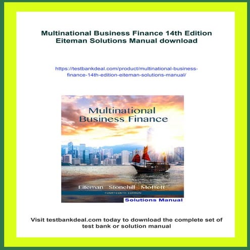 Multinational Business Finance 14th Edition Eiteman Solutions Manual | PDF