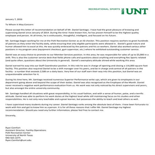 Recommendation letter | DOCX