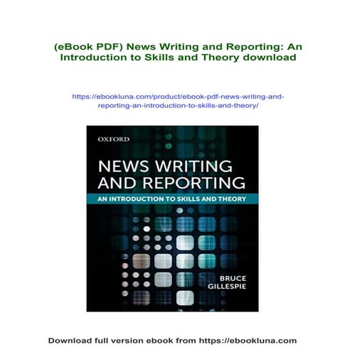 (eBook PDF) News Writing and Reporting: An Introduction to Skills and ...