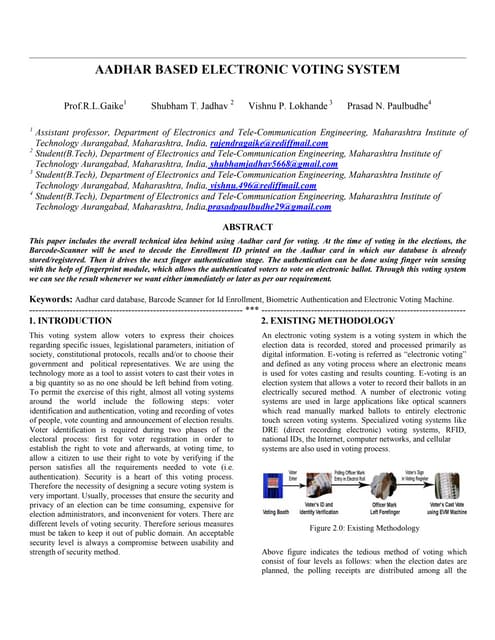 Biometric Voting System Pptx Operating Systems Computer Software And Applications