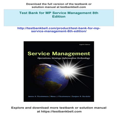 Test Bank for MP Service Management 8th Edition PDF Download Full Book ...