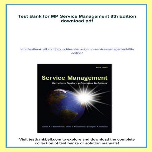 Test Bank for MP Service Management 8th Edition | PDF
