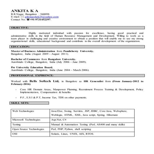 Ankita Resume (1) | PDF
