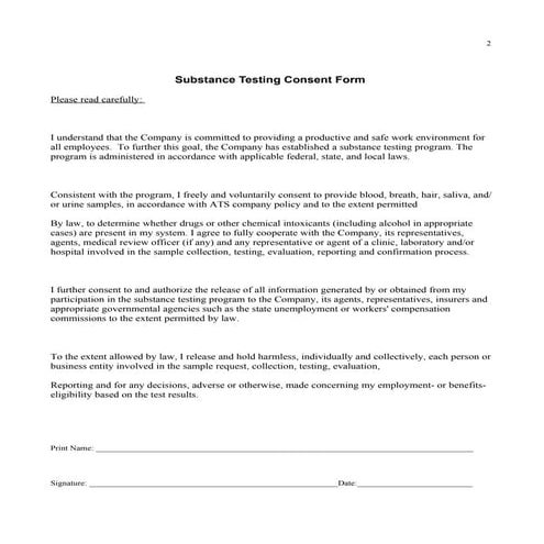 Substance Testing Consent Formx 5-13-09 | DOC