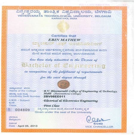 Bachelor's Degree Certificate | PDF