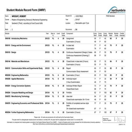 Academic Transcript | PDF