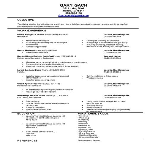 GARY GACH Resume 2014 | DOCX