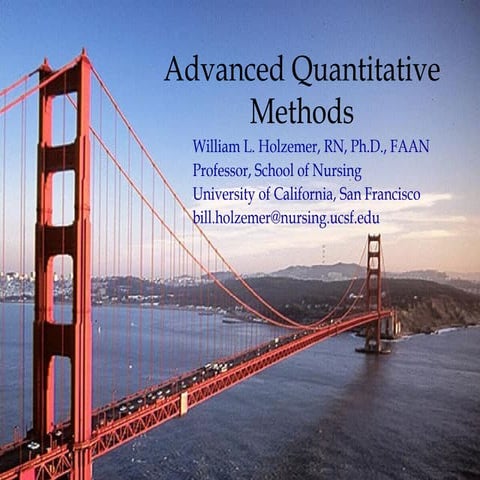 Advanced Quantitative Methods | PPT