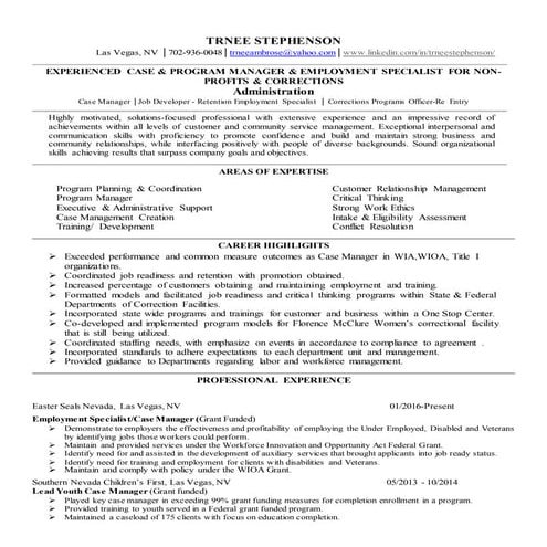 Denise's Original Pro Sequential Resume_052115 | PDF
