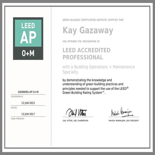 LEED AP Operations + Maintenance | PPT