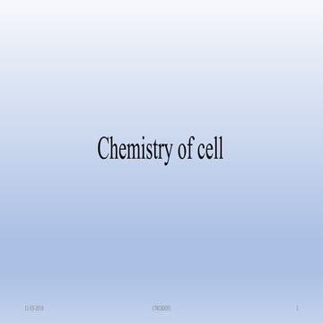 chemistry of cell | PPTX