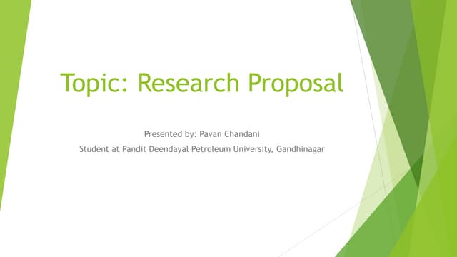 Research proposal presentation | PPTX