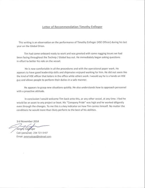 Recommendation Letter from Barry Ross 30 Oct 14 | PDF
