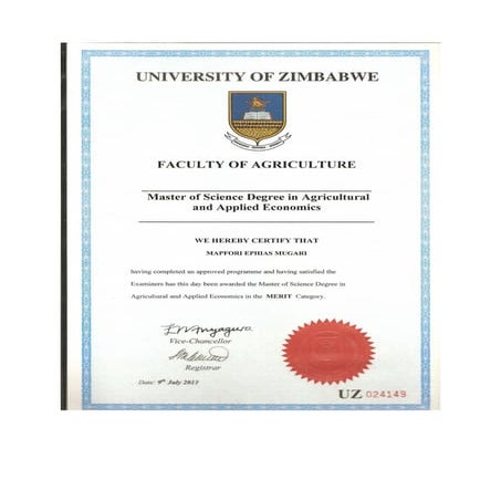 MSc Degree for M E Mugari | PDF