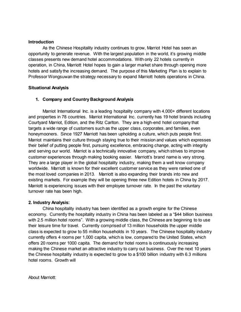 Marriott Case Study | PPTX | Hotels and Motels | Travel Type
