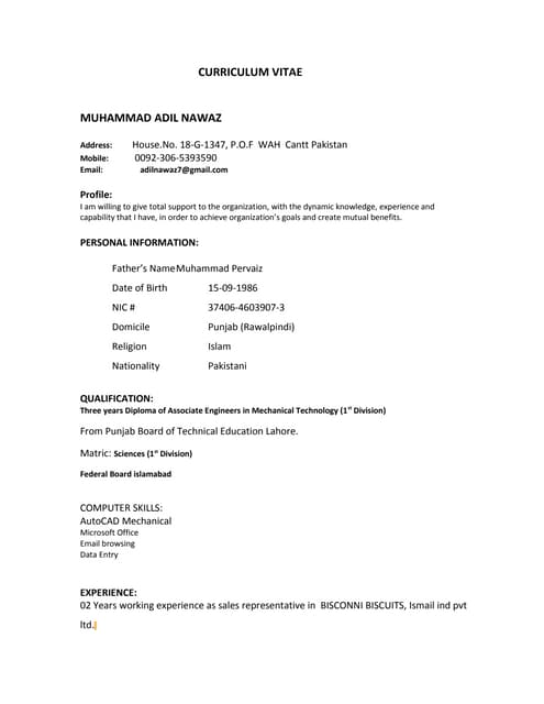 Mudassar CV (1) | PDF