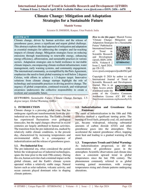 Climate Change: Causes, Impacts and Solutions | PDF