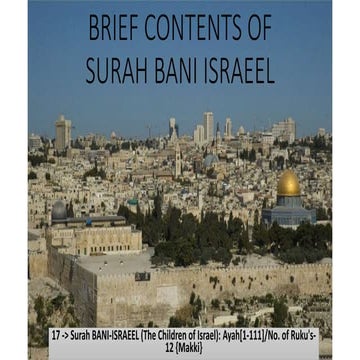17 contents of surah bani israel | PPTX