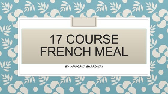 17 French classical menu with description | PPTX