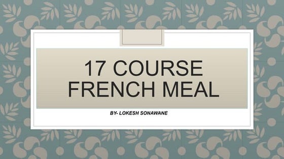 French classical menu with description and examples | PDF | Cooking ...