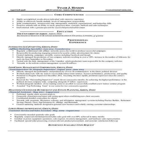 Tyler Hixson Resume 2016 | DOCX