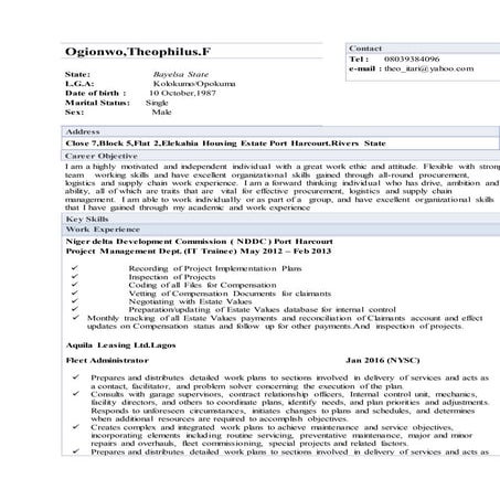 ODI OGBONNAYA CHRISTOPHER. CV - new | DOCX
