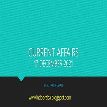 17 december 2021 current affairs | PPT