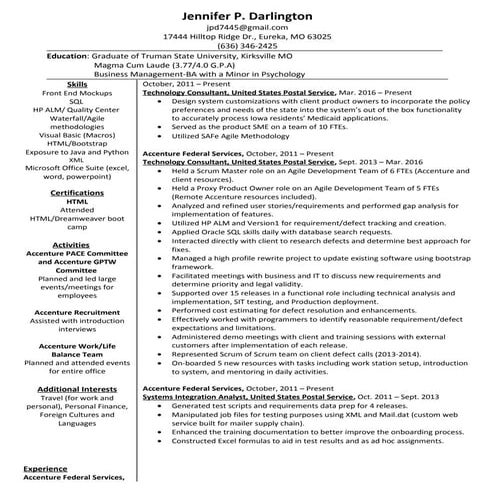 Resume Oct 2016 | DOC