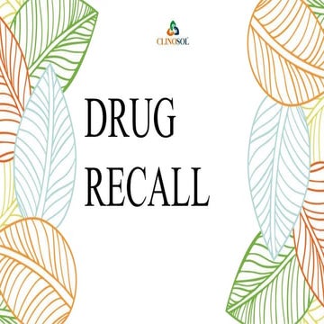 DRUG RECALL | PPTX