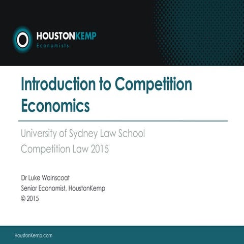 Introduction to Competition Economics - Lecture 1 | PDF
