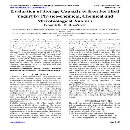 evaluation of storage capacity of iron fortified | PDF