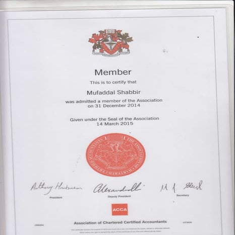 ACCA Membership Certificate | PDF