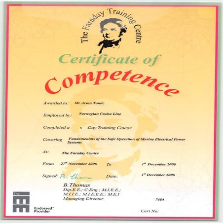 High voltage certificate | PDF