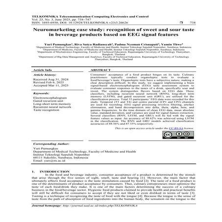 Neuromarketing case study: recognition of sweet and sour taste in beverage products based on EEG ...