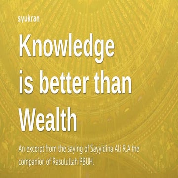 5 reasons why knowledge is better than wealth | PDF