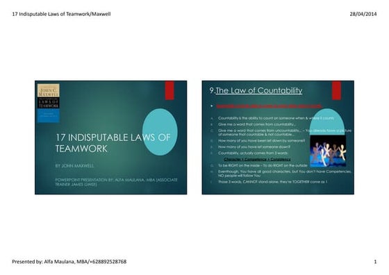 17 laws of teamwork law no 6 | PDF