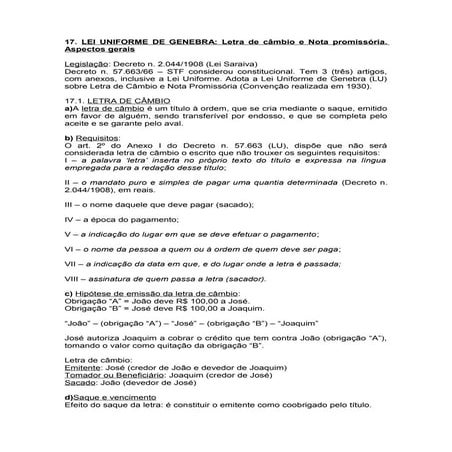 17 lei uniforme de genebra lc e np | DOC
