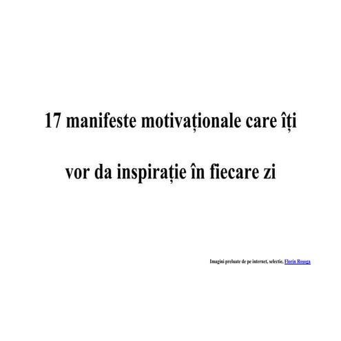17 manifeste motivationale | PDF