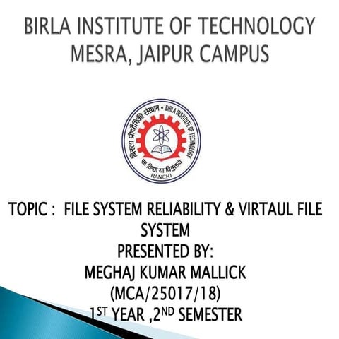 File System Reliability And Virtual File In Operating System Ppt