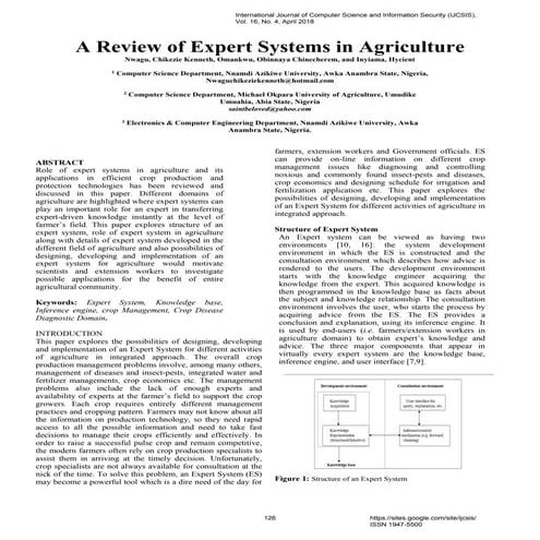 A Review of Expert Systems in Agriculture | PDF | Free Download