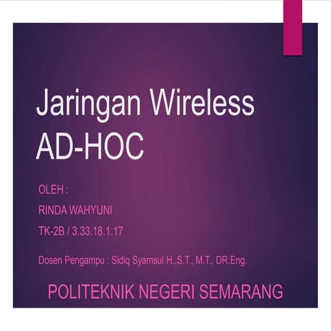Jaringan Wireless AD-HOC | PPTX