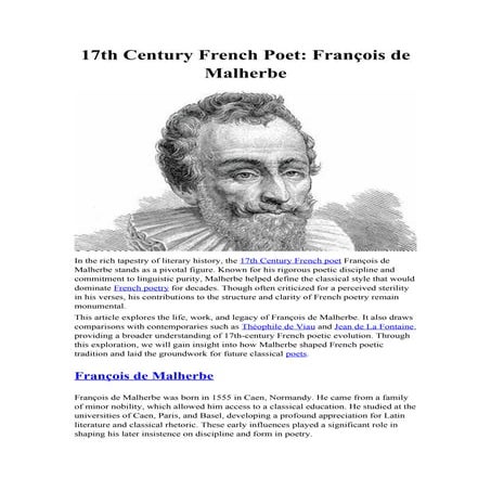 17th Century French Poet François de Malherbe.docx