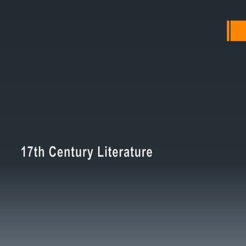 17th century literature | PPTX